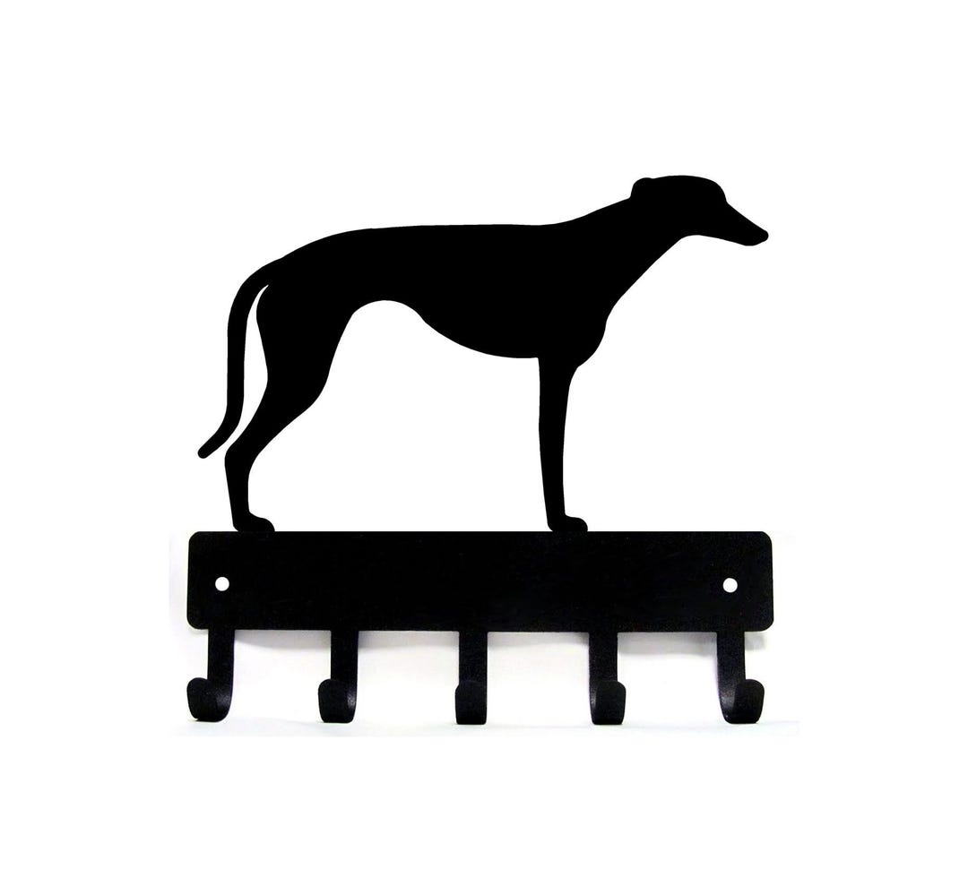 Greyhound (lg) Dog Leash Hanger/ Key Rack/ Hooks - 9 Inch Wide - Made ...