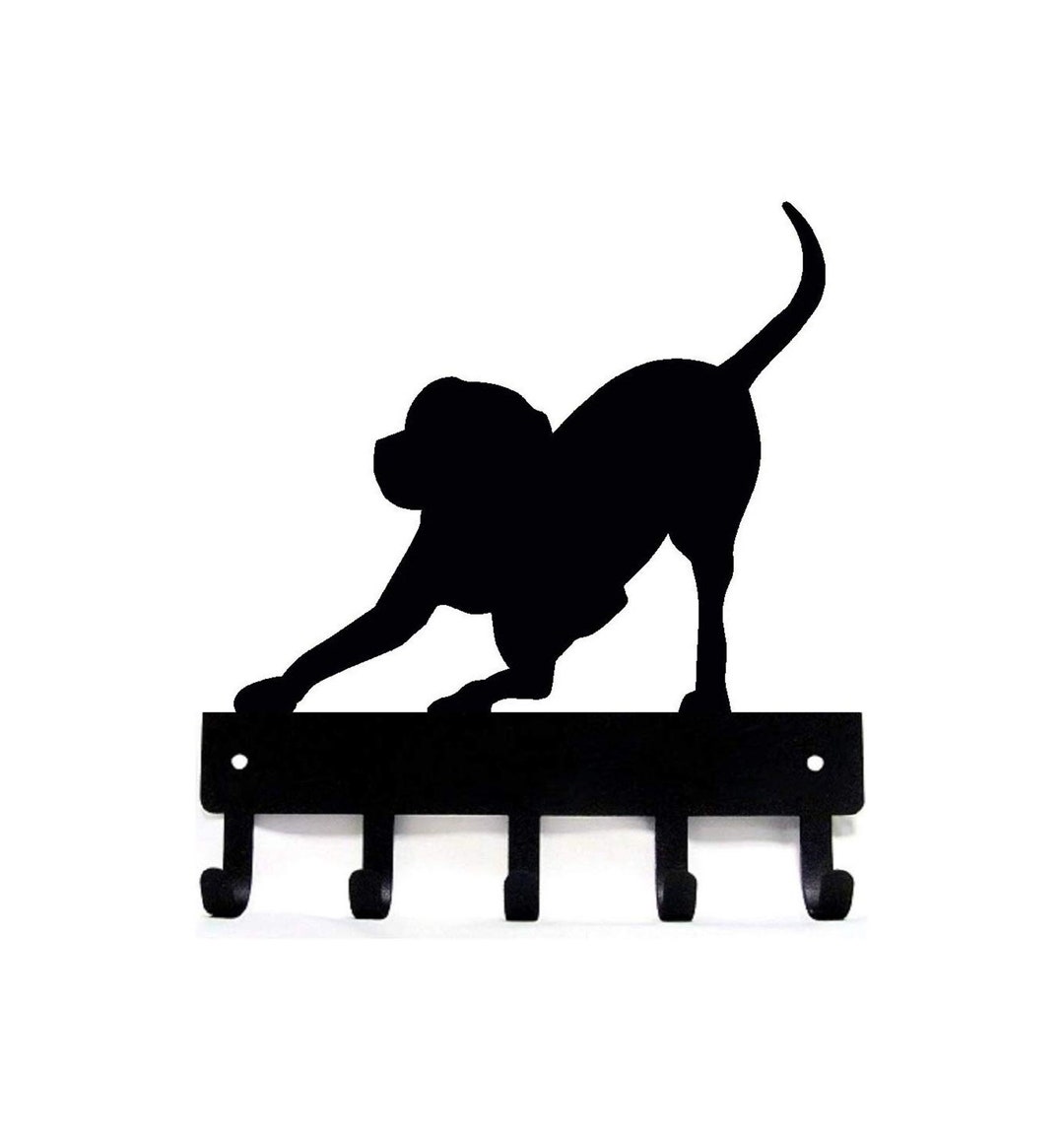 Playful Pup (sm) Dog Key Rack Hanger/ Leash Hooks - Metal - 6 Inches ...