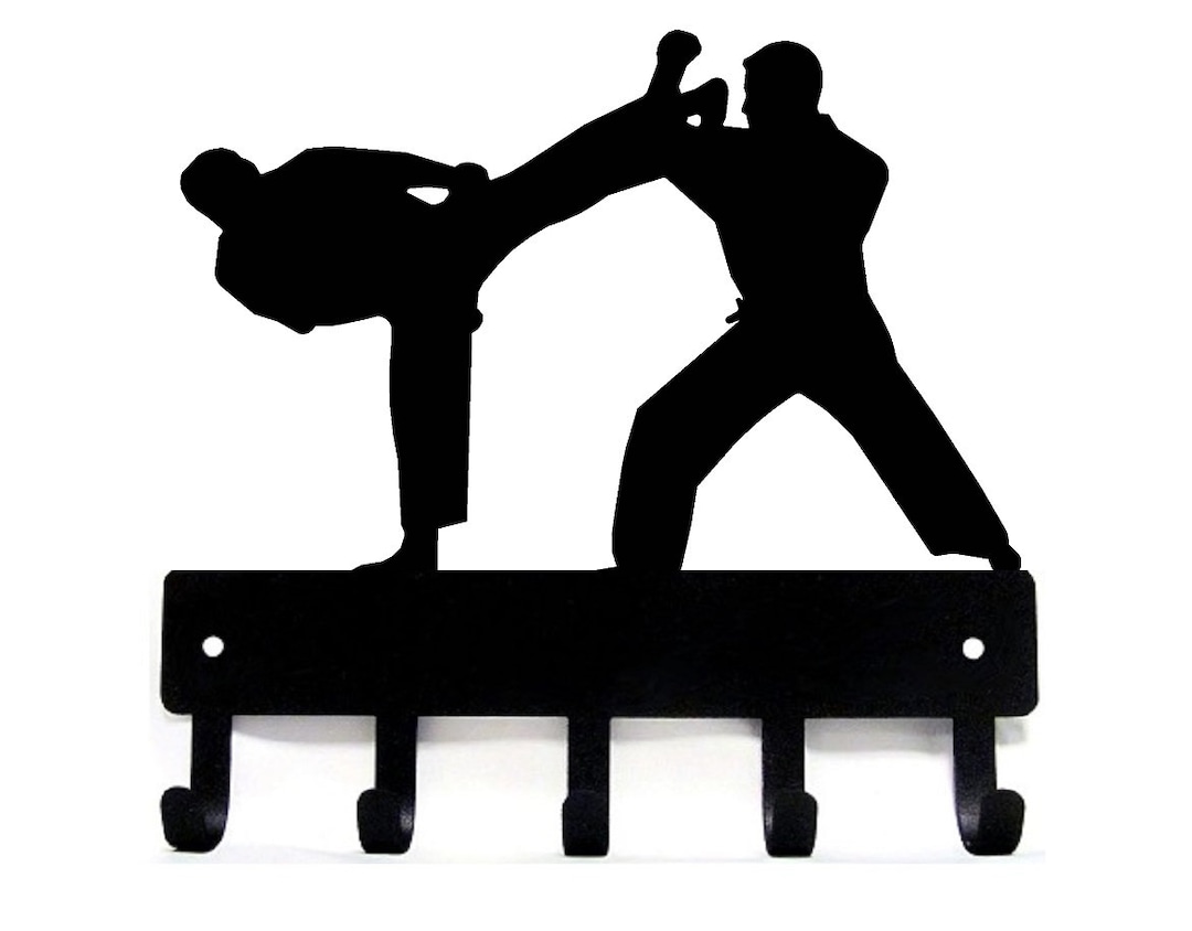 Karate Sparring (sm) Key Rack Hanger - Storage Hooks - Metal - 6 Inches ...