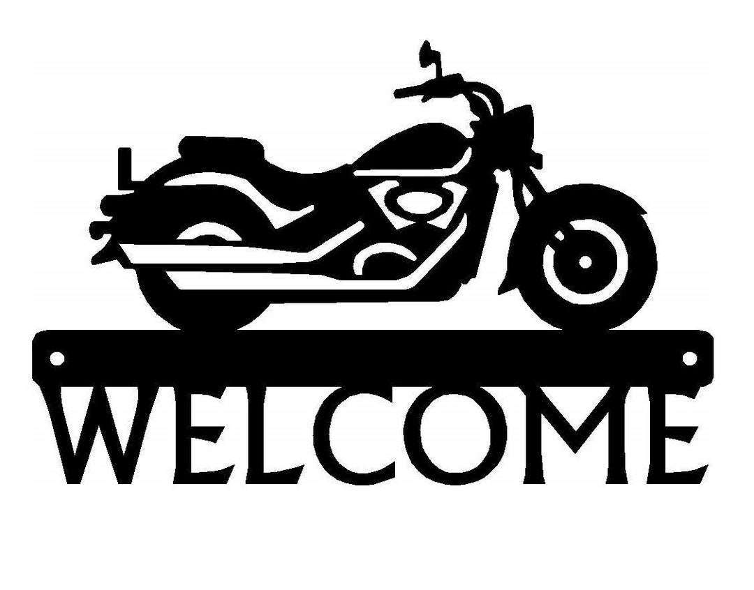 Motorcycle #12 Cruiser Welcome Sign - Metal -12 Inches Wide - Made in ...