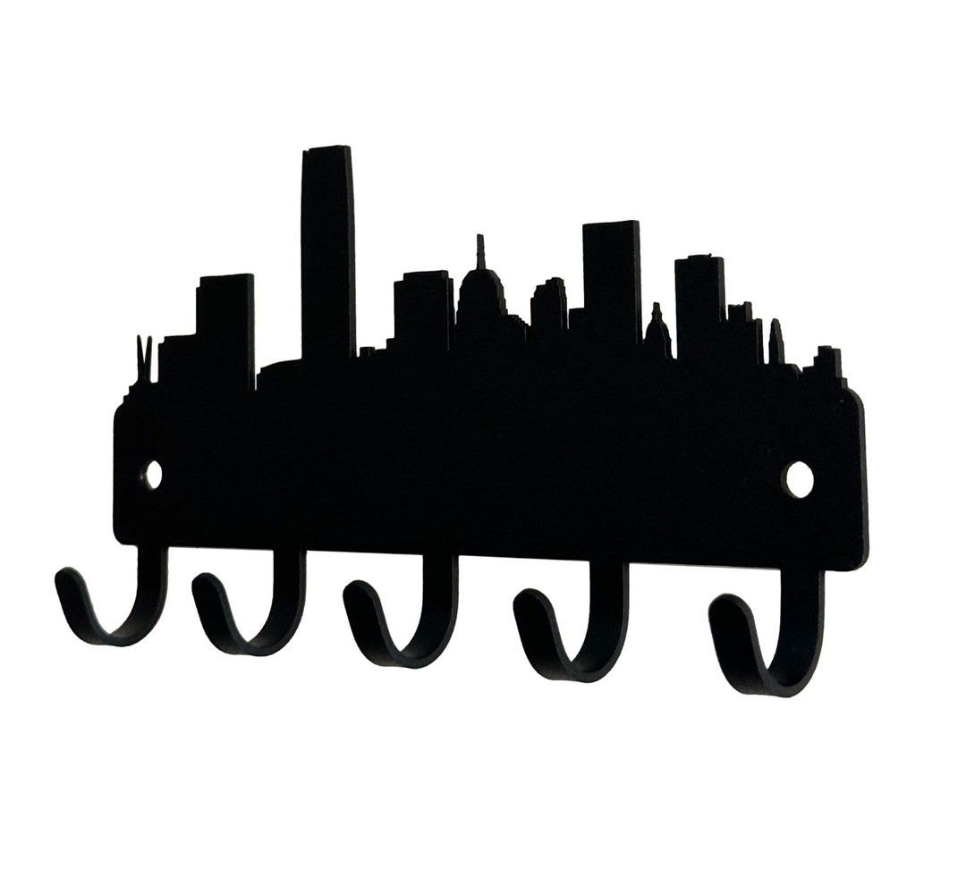 Oklahoma City Skyline Key Holder Wall Mounted Made in the USA Laser Cut ...