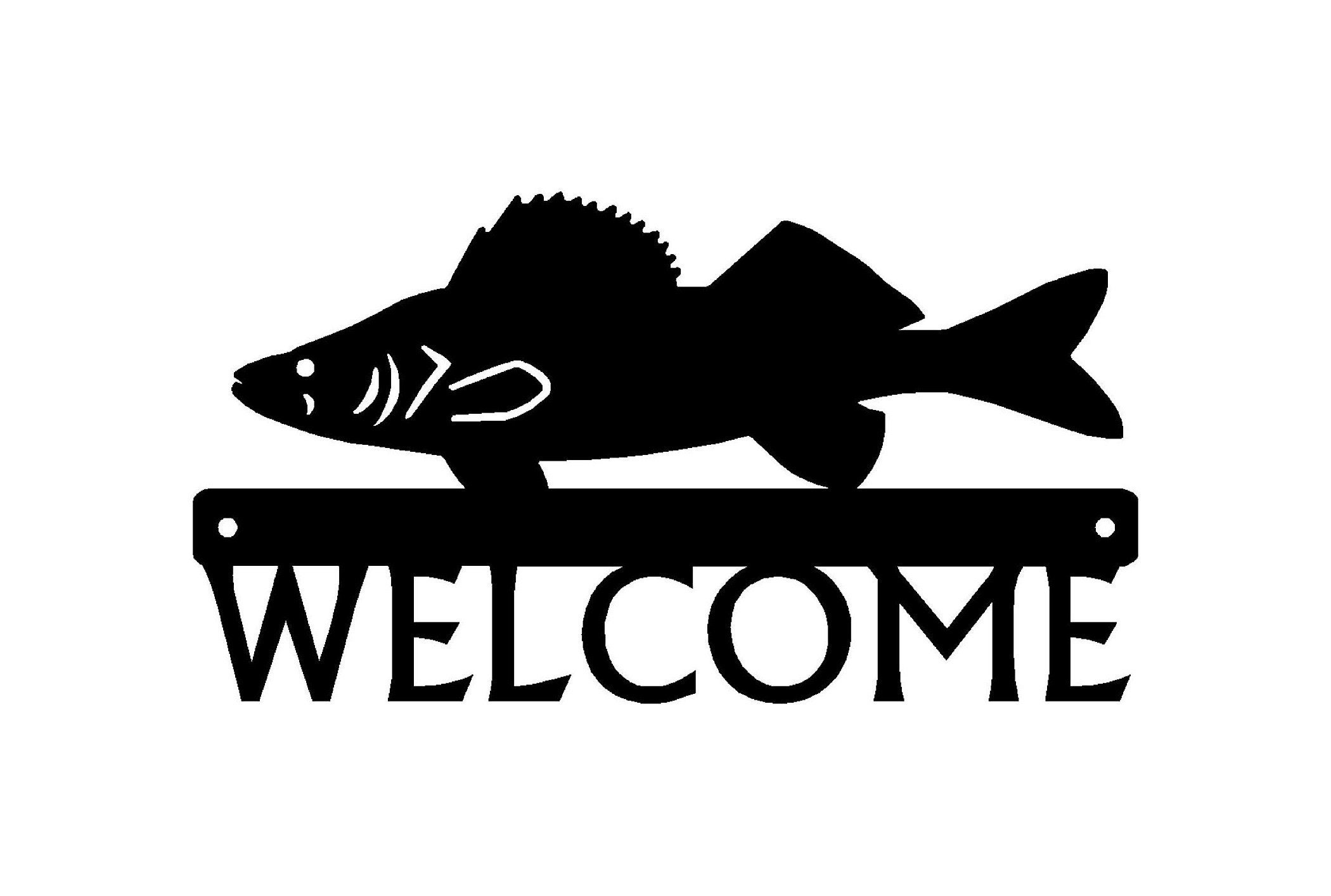 Walleye Fish Fishing Welcome Sign Metal 12 Inches Wide - Etsy