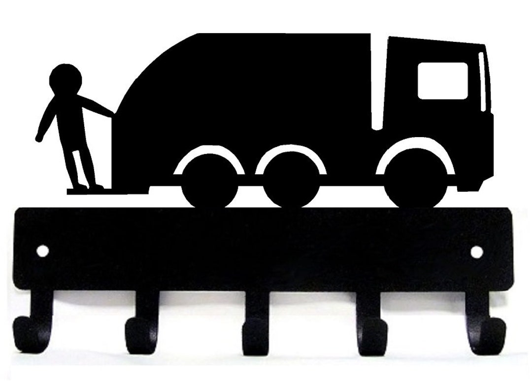 Garbage Truck (large) Key Rack/ Hooks - 9 Inch Wide - Made in the USA ...