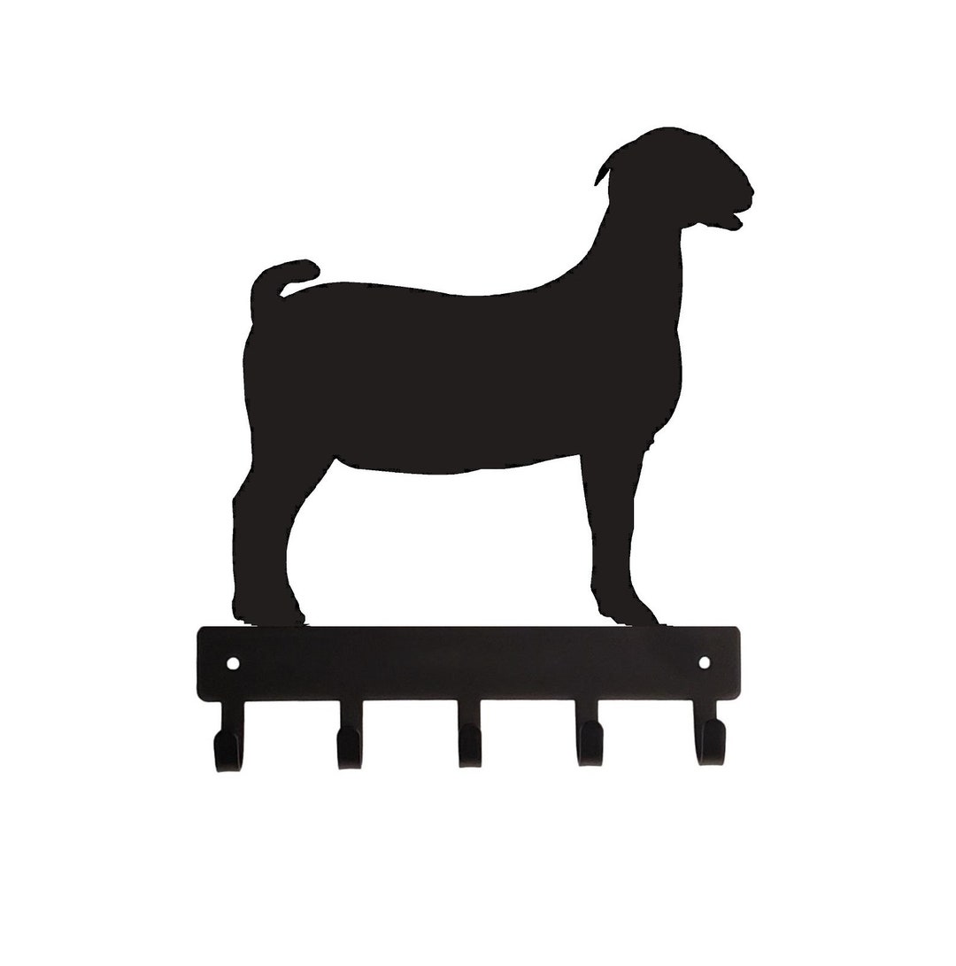 Boer Goat (LG) Key Rack Hanger/ Leash Hooks - Farm Country Decor Metal ...