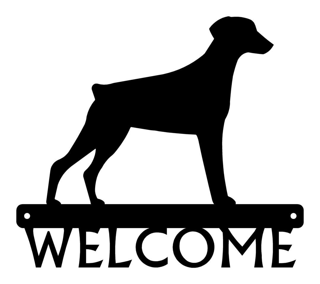 Doberman - Natural Ears - Welcome Sign - Metal 12 Inches Wide - Etsy