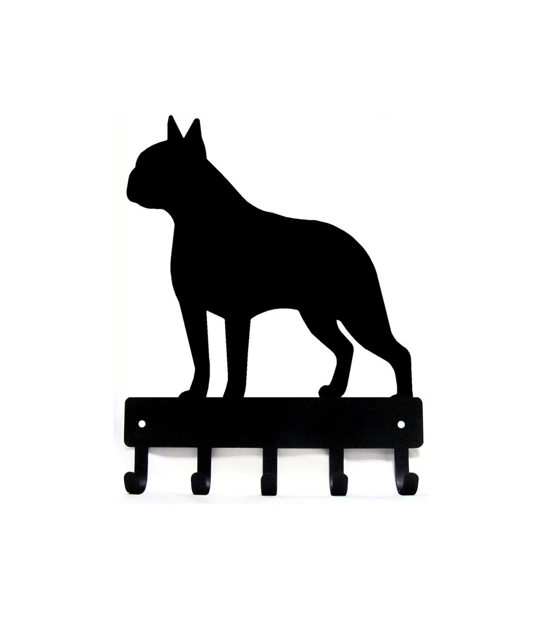 Boston Terrier (sm) Key Rack Hanger/ Leash Hooks -metal - 6 Inches Wide ...