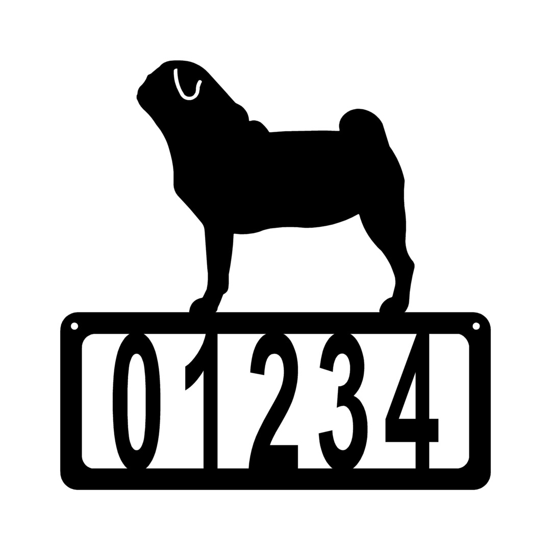 Pug Dog Address - House Number Sign - Made in USA - Etsy
