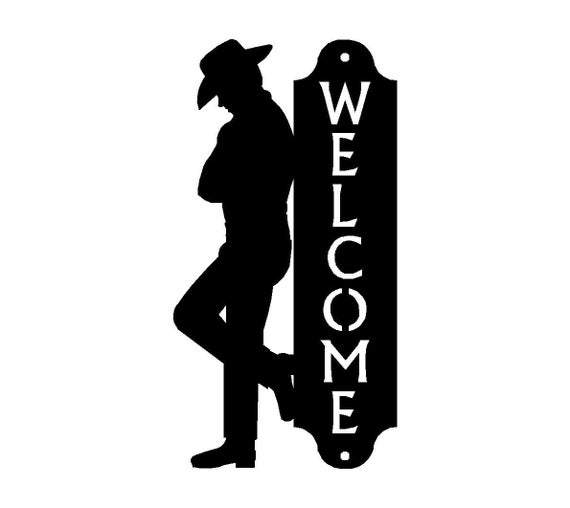 Leaning Cowboy Silhouette