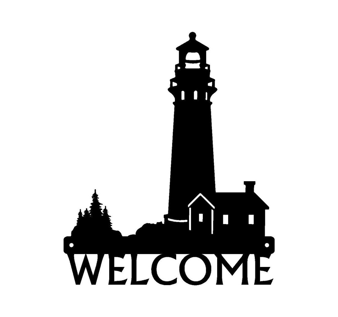 Lighthouse Ocean Decor Welcome Sign - Metal -12 Inches Wide - Etsy