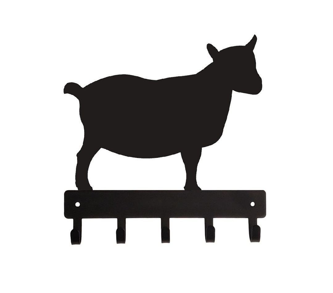 Pygmy Goat (SM) Key Rack Hanger/ Leash Hooks - Farm Country Decor Metal ...