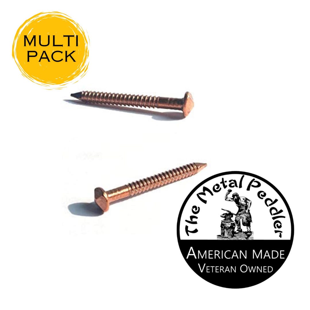 Real Copper Decorative Nails: 1.25" Threaded Shank (pack of 10) - Etsy