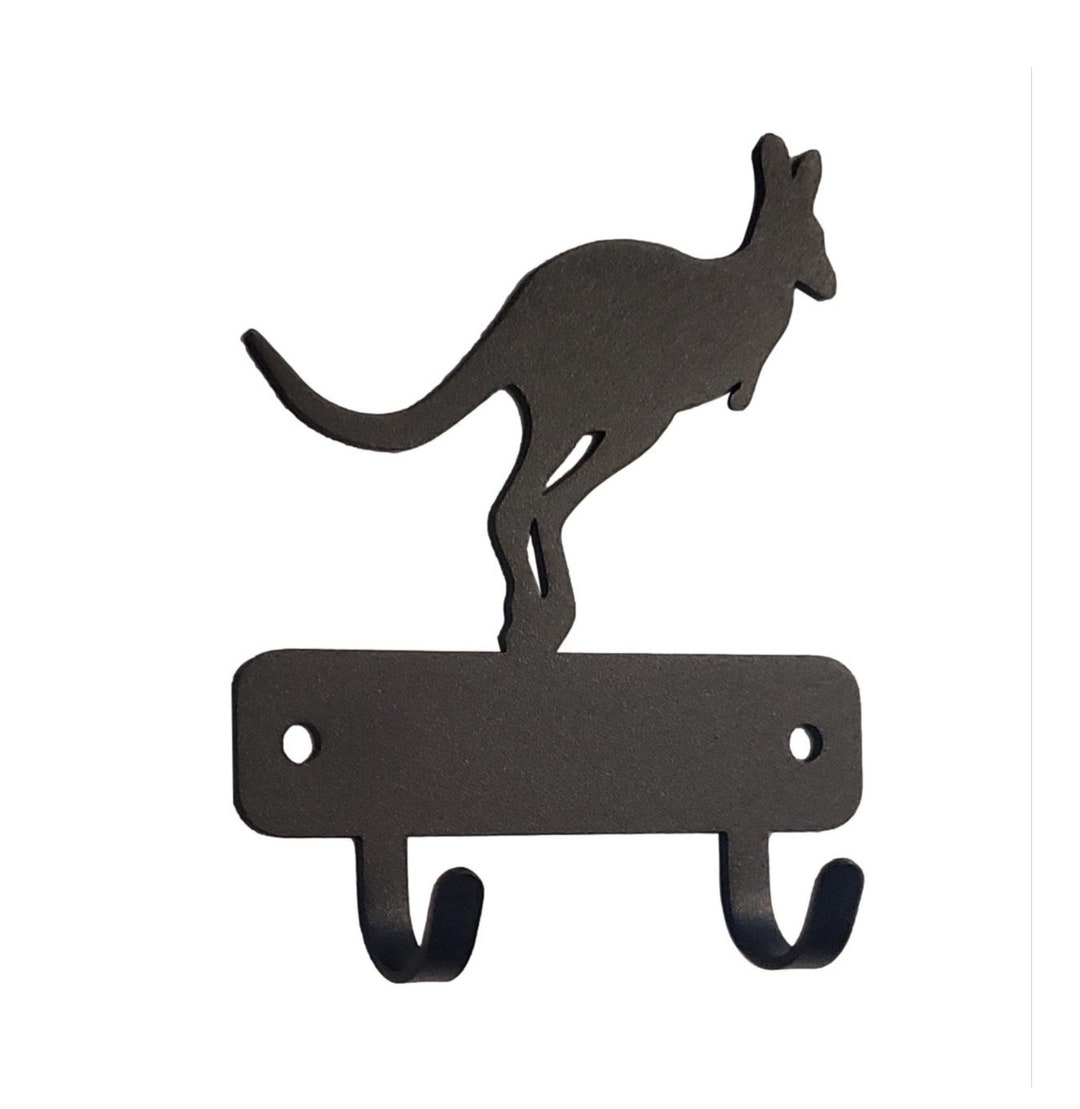Mini Kangaroo Key Rack Hanger/ Leash Hooks - Metal - 3.5 Inches Wide ...