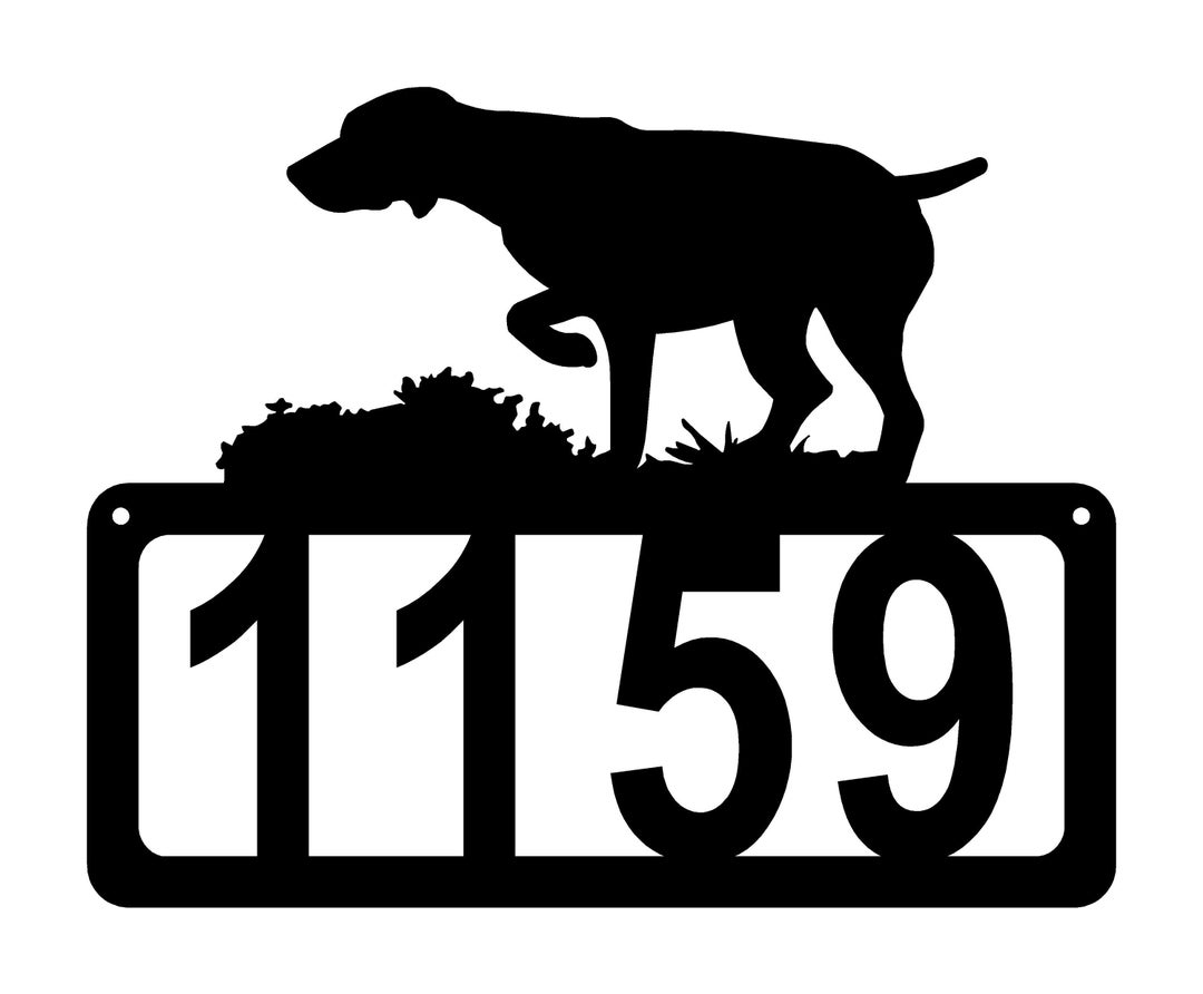 German Shorthair Pointer on Point Dog Address - House Number Sign ...