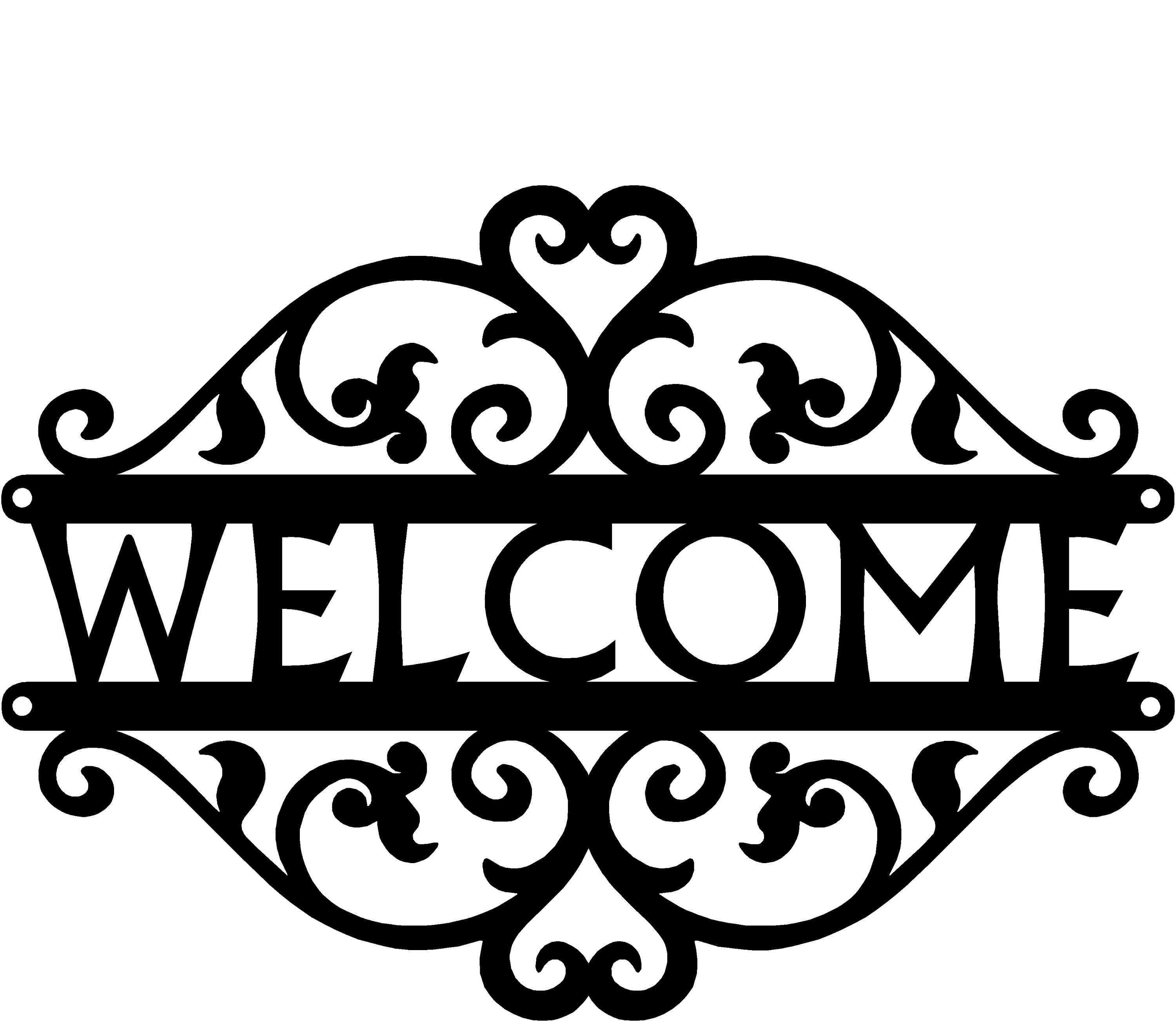 Vine Scroll WELCOME Sign 2 Wall Mounted Metal Art Cut Out | Etsy