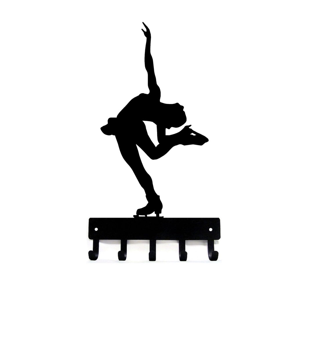 Figure Skater Ice Skating (lg) Key Rack Hanger - Storage Hooks - Metal ...
