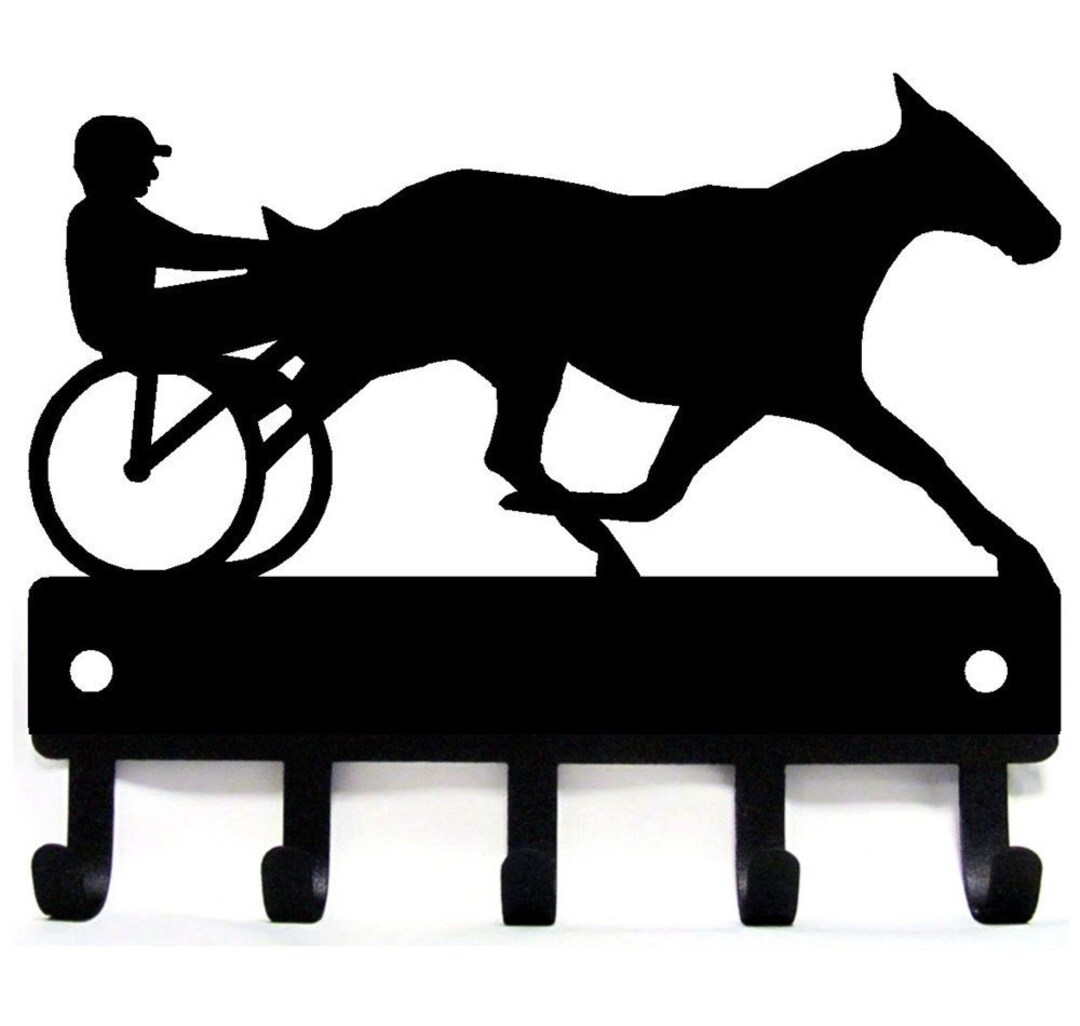 Sulky Racer (SM) Horse Key Rack/ Hooks / Leash Hanger -6 Inch Wide ...
