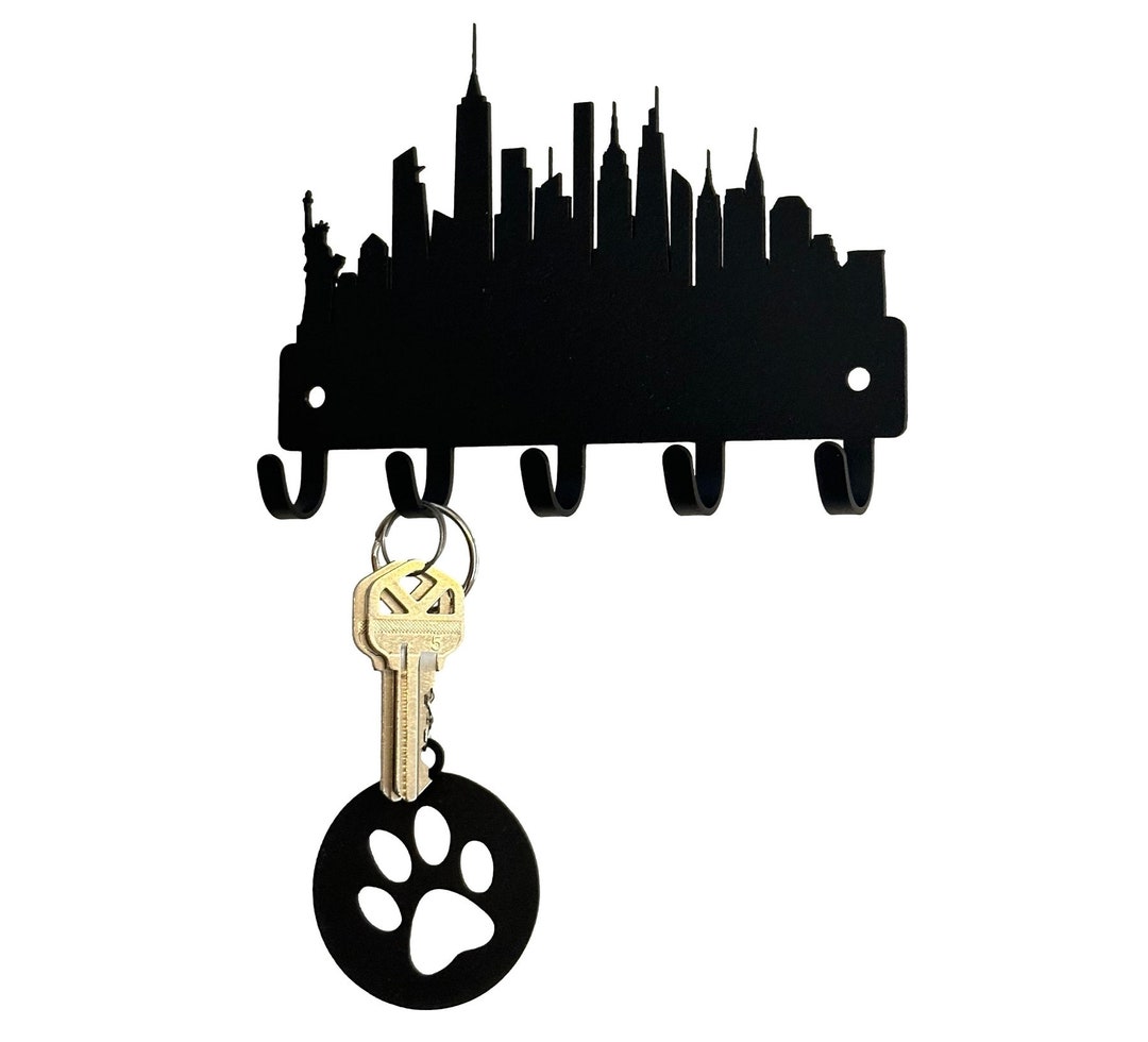 New York City Skyline (LG) Key Holder - Wall Mounted - Made in the USA ...