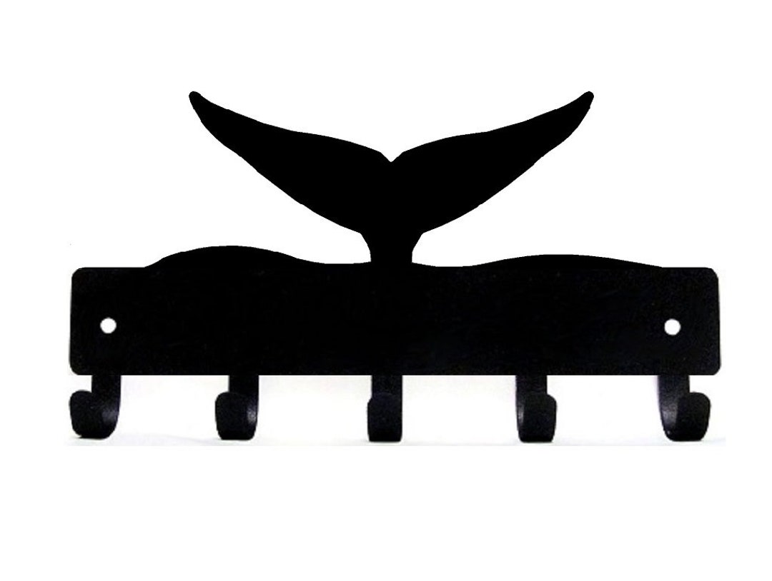 Whale Tail (lg) Wildlife Key Rack/ Leash Hanger/ Hooks - 9 Inch Wide ...