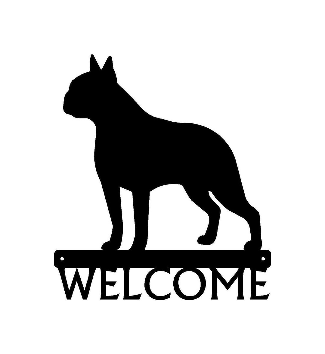 Boston Terrier Dog Welcome Sign - Metal -12 Inches Wide - Etsy