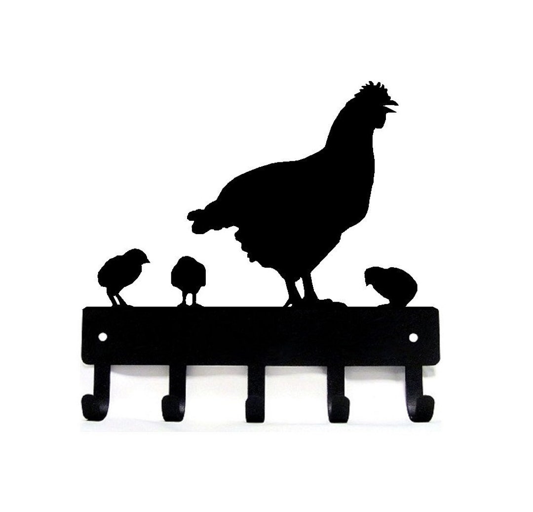 Hen and Chicks Chicken (lg) Key Rack Hanger/ Leash Hooks - Farm Country ...