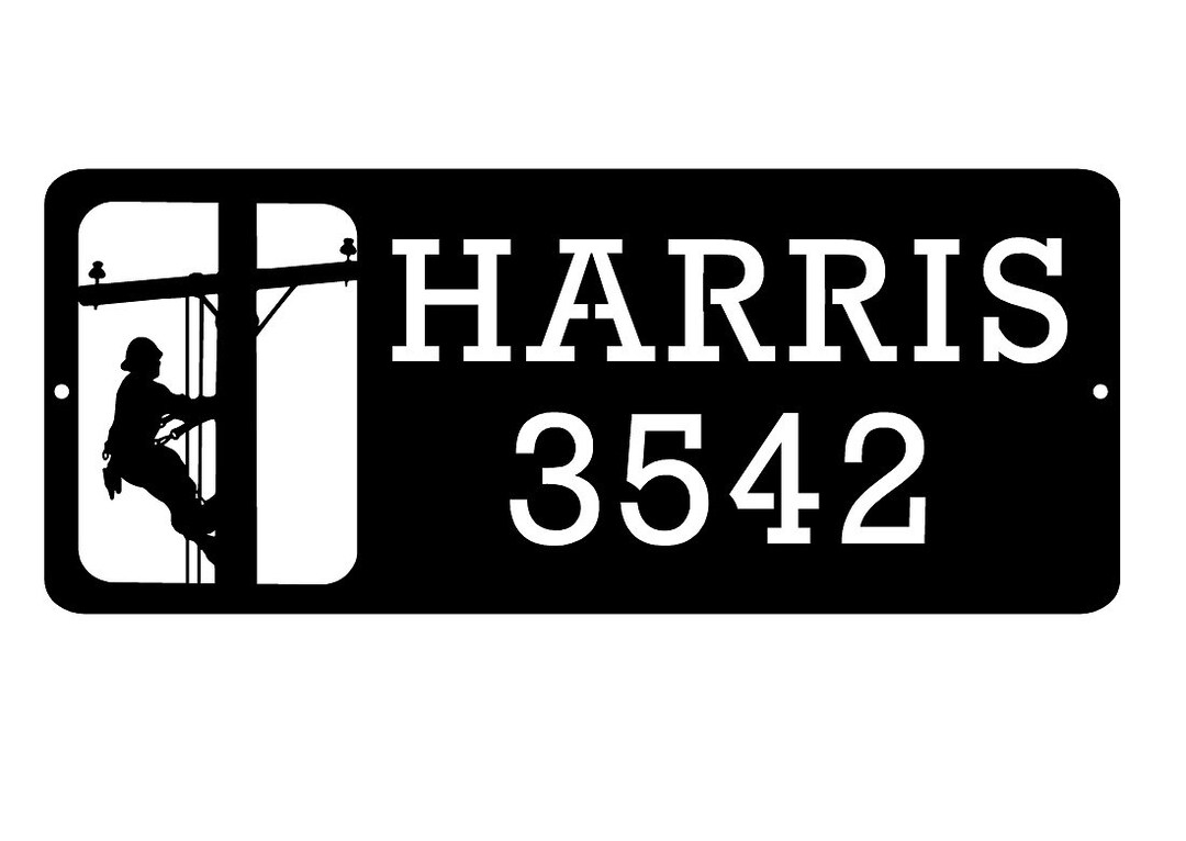 Lineman Plaque Custom Name & Number - Metal Wall Art Sign 14.5x6 Inches ...