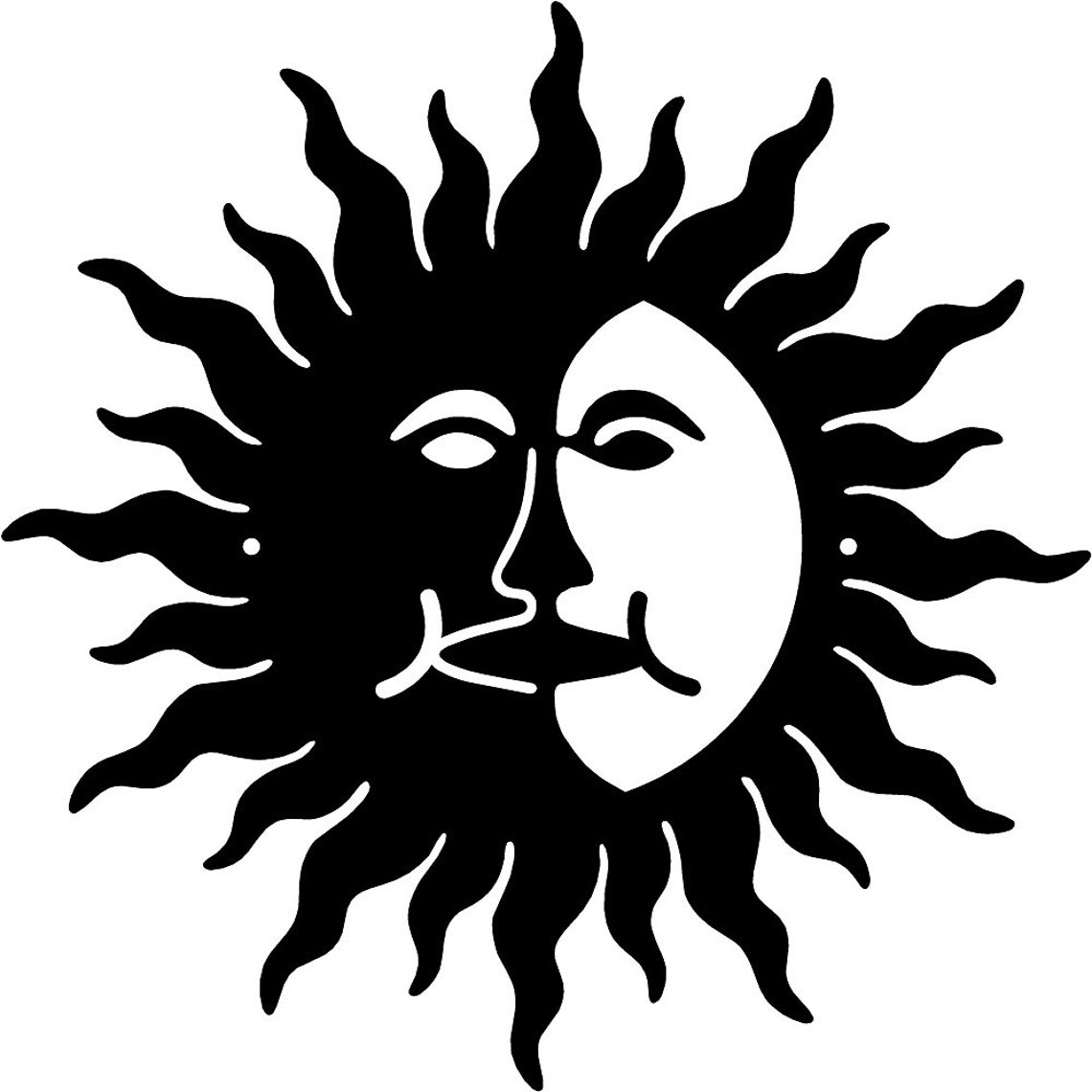 Sun Moon Face Metal Art Cut Out / Silhouette 135 pouces mur | Etsy