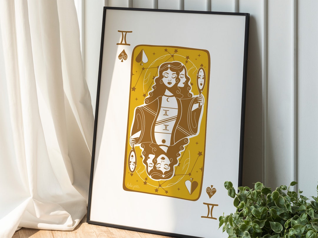 GEMINI Zodiac Art Print Digital Download, Trendy Retro Astrology Wall ...