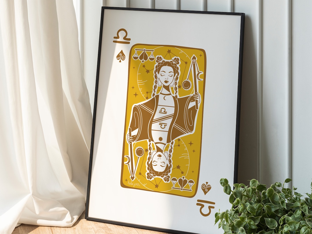 LIBRA Zodiac Art Print Digital Download, Trendy Retro Astrology Wall ...