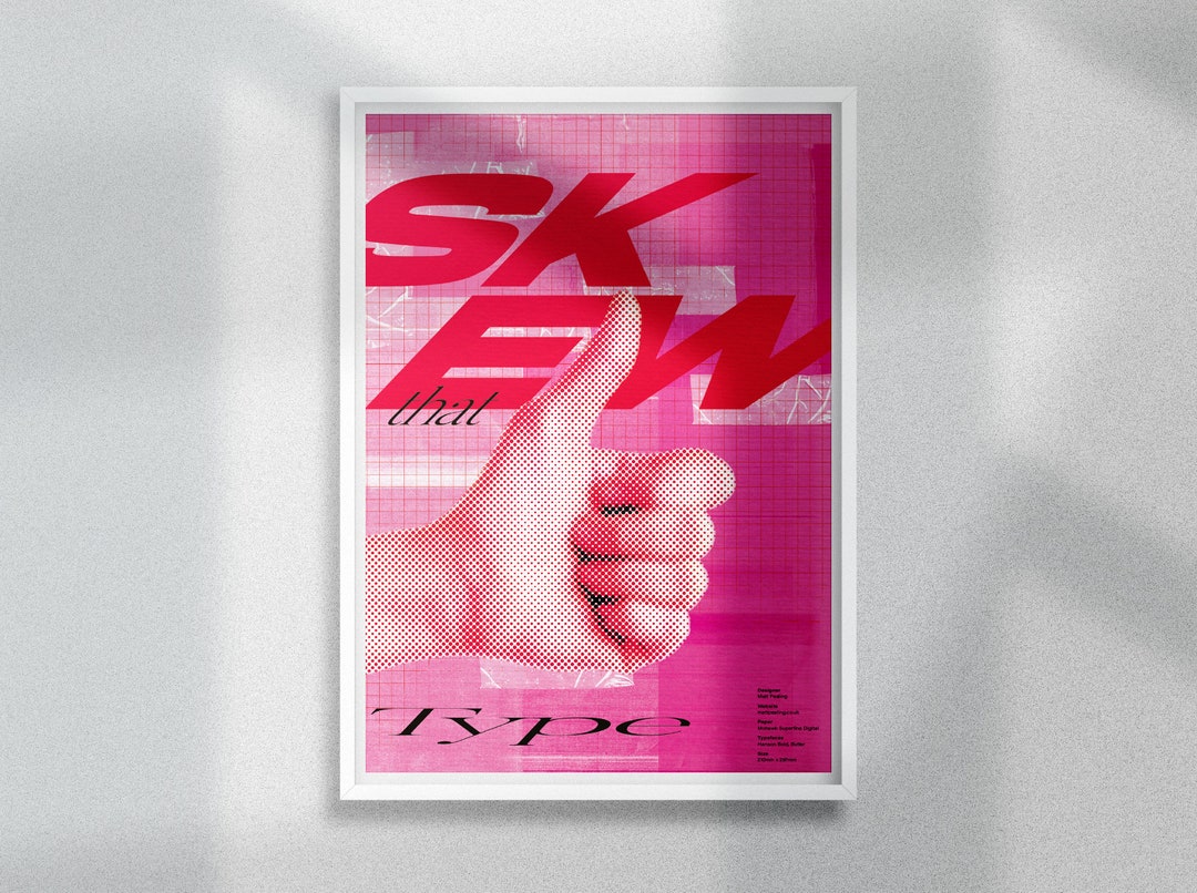 Distorted Fonts Poster, A4 Bright Wall Art, Abstract Collage - Etsy