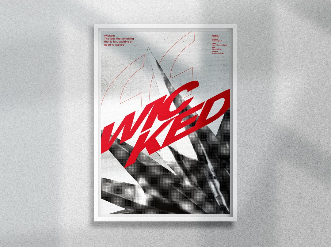 Wicked Poster, A4 Typographic Print, Quote Wall Art - Etsy