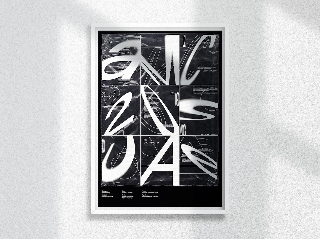 Typography Poster Warped Effects - Etsy