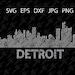 Detroit Skyline SVG City Sky Line SS06, Instant Download Rhinestone ...