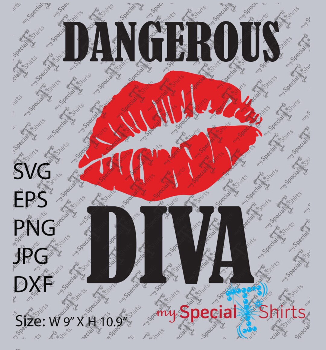 Dangerous Diva SVG Design Instant Download, Digital Download (svg, Dxf ...