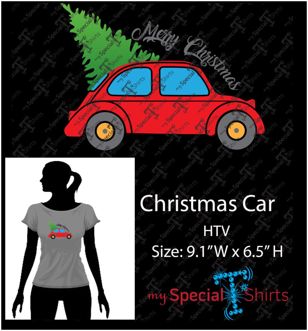 Christmas Car Vector, Instant Download Vinyl Design, Christmas Tree HTV ...