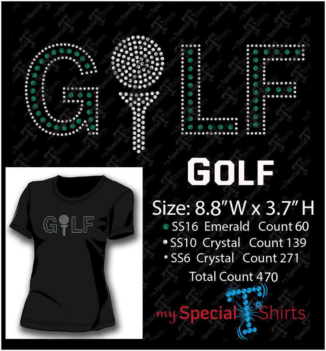 GOLF, SVG Instant Download Rhinestone Design, Golf Bling Digital ...