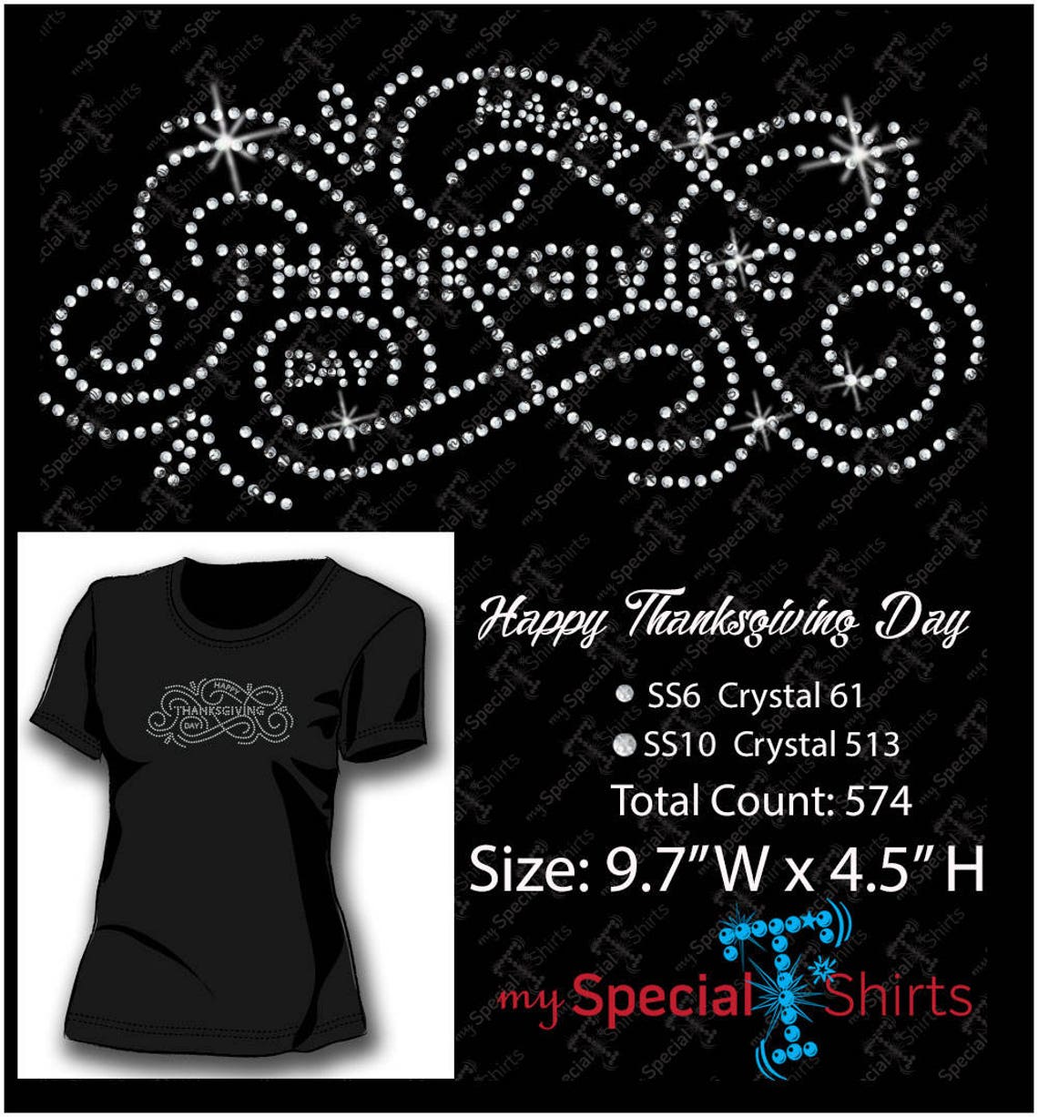 SVG Instant Download Rhinestone Design Happy Thanksgiving - Etsy