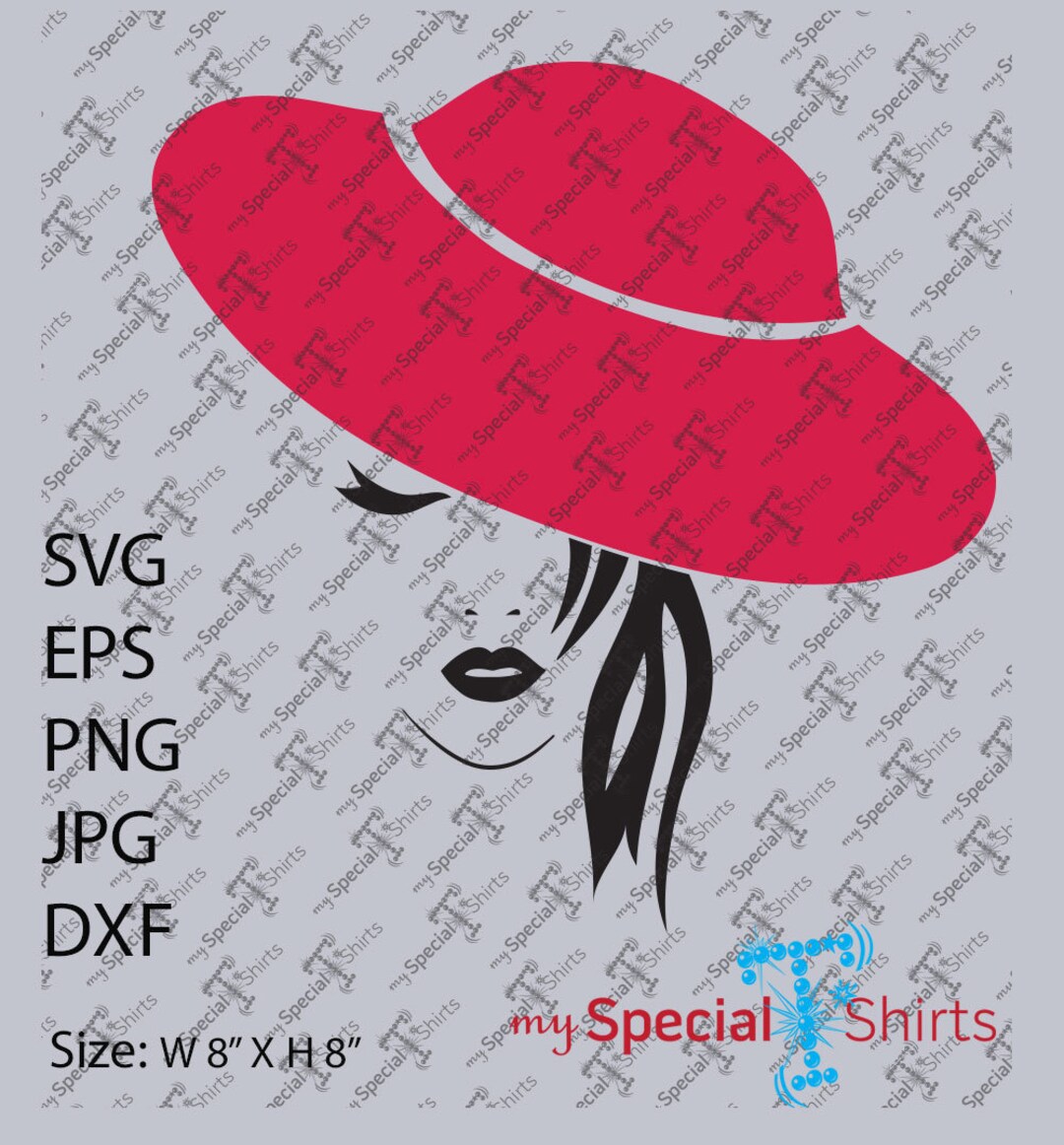 Lady in Hat SVG Instant Download Vinyl Design Digital File (.svg, Dxf ...