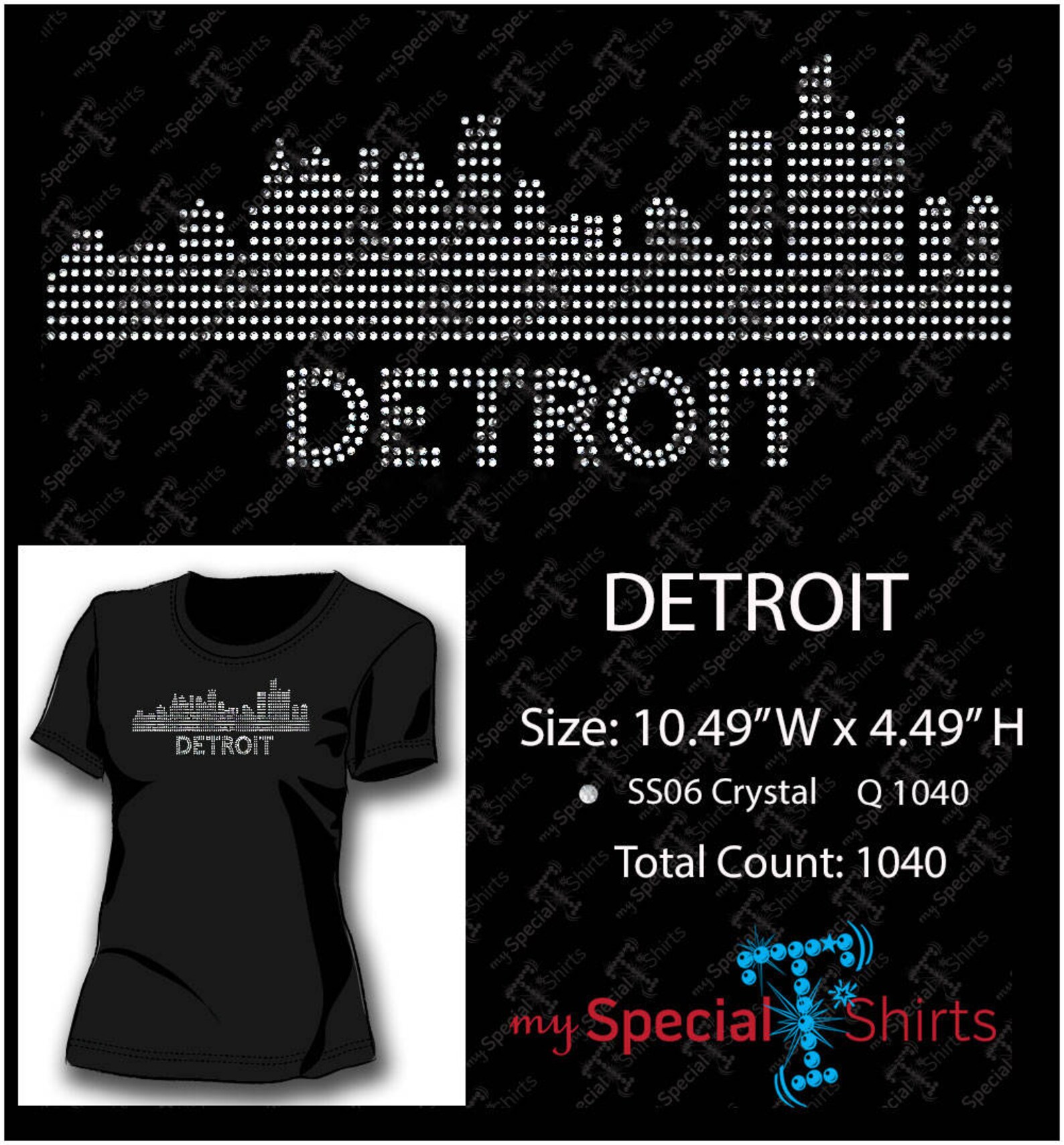 Detroit Skyline SVG City Sky Line SS06, Instant Download Rhinestone ...