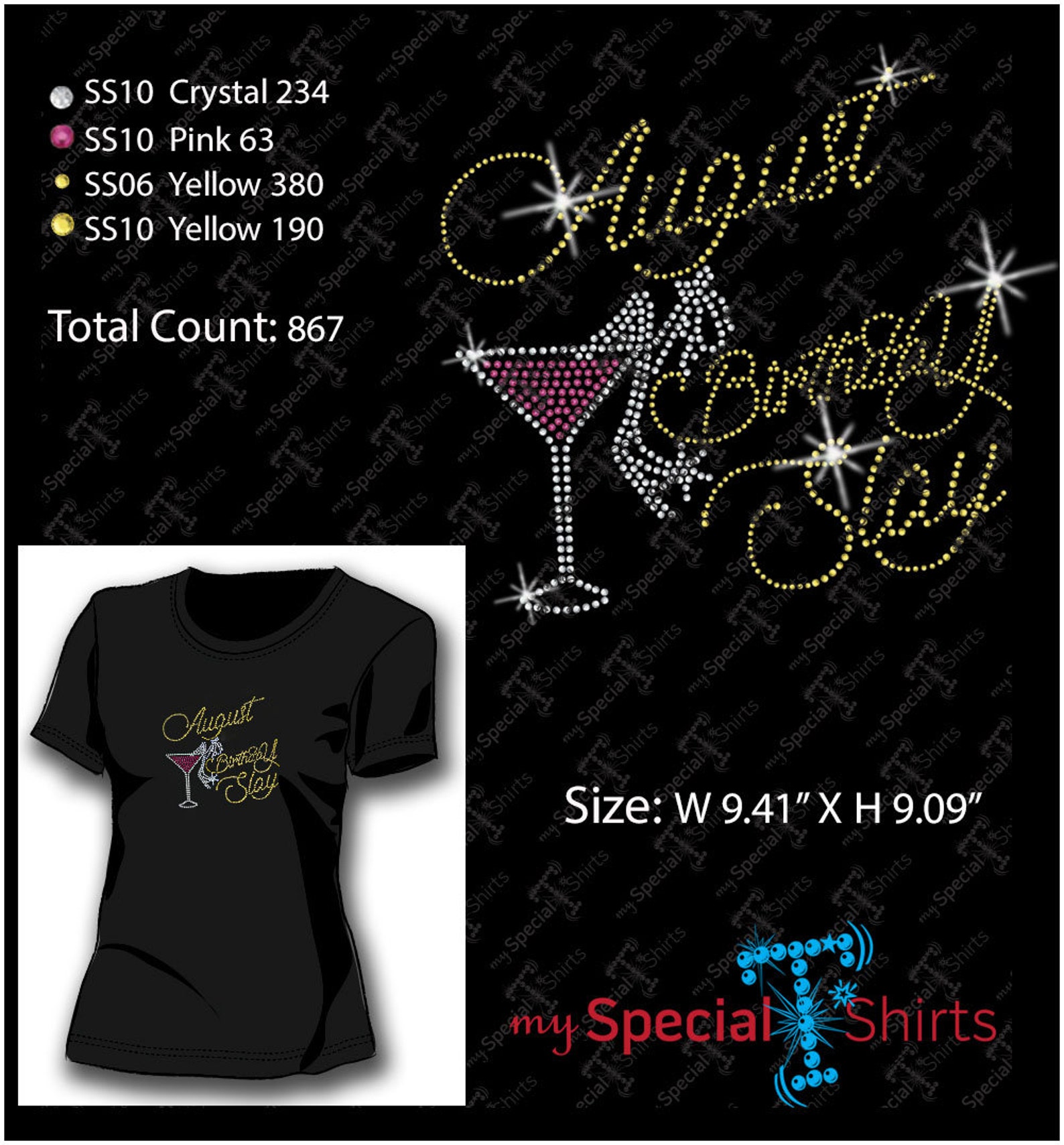 Birthday Slay With All Months SVG Rhinestone Design Instant - Etsy