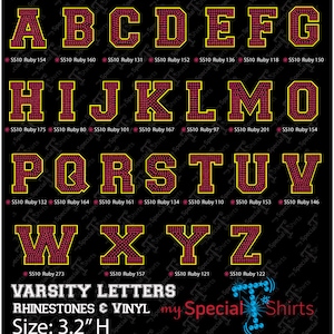 Varsity Letters SVG Instant Download Rhinestone Design - Etsy