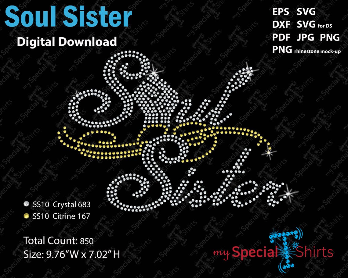 Soul Sister Instant SVG Download Rhinestone Design Afro Girl | Etsy