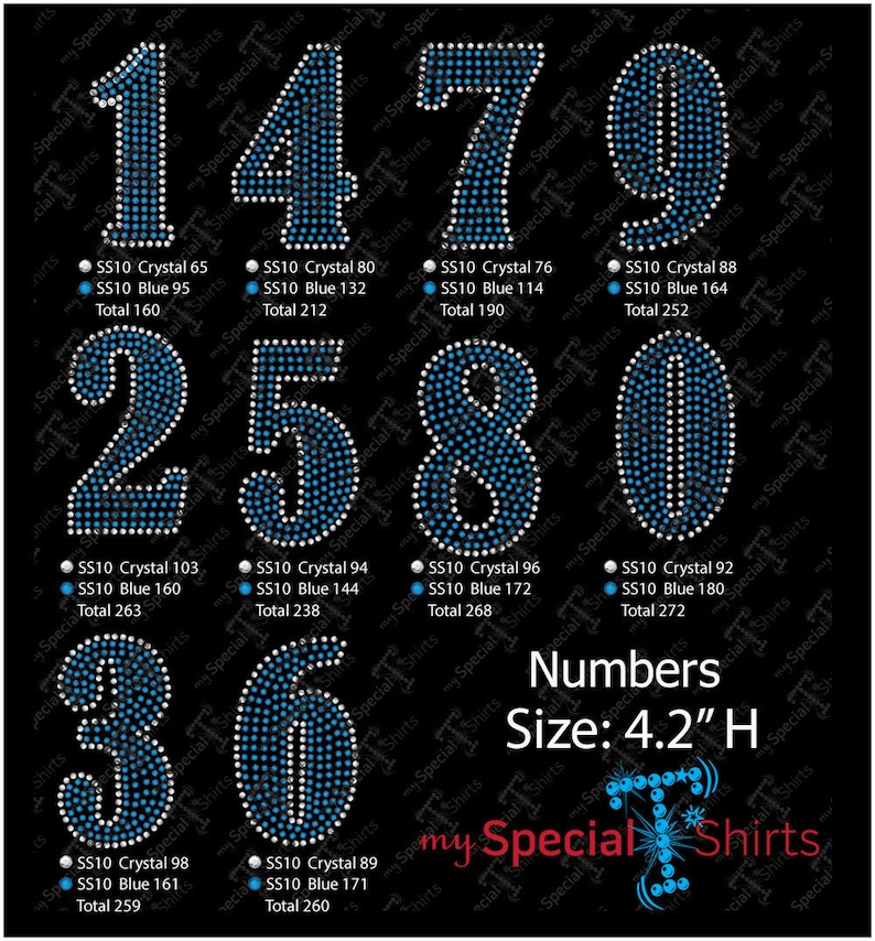 Numbers Bundle SVG Instant Download Rhinestone Design Digital | Etsy