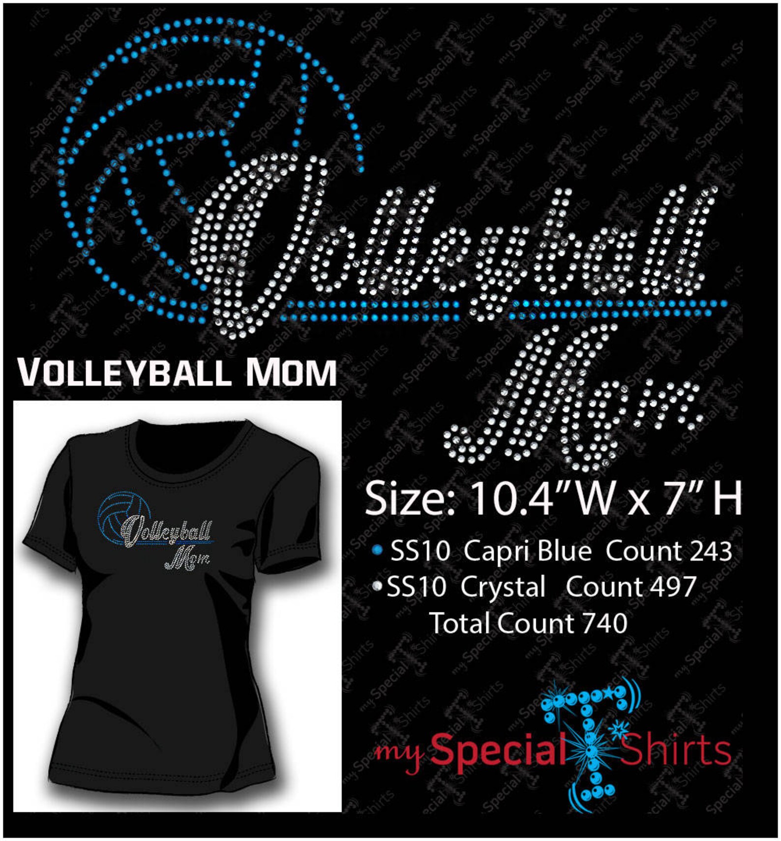 Volleyball Mom SVG Instant Download Rhinestone Design - Etsy