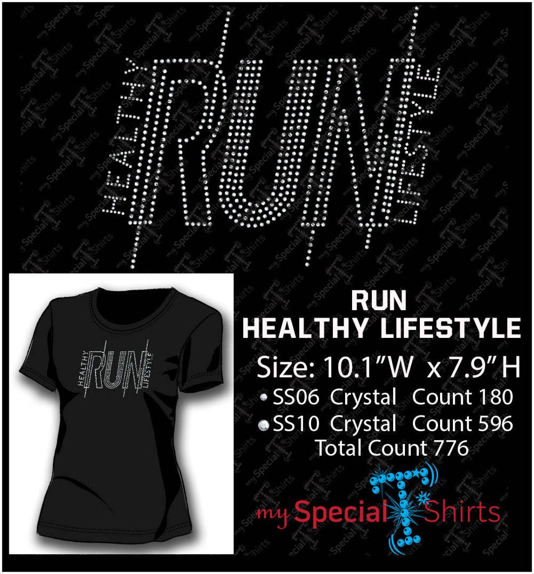 Run Healthy Lifestyle SVG Instant Download Rhinestone Design, Marathons ...
