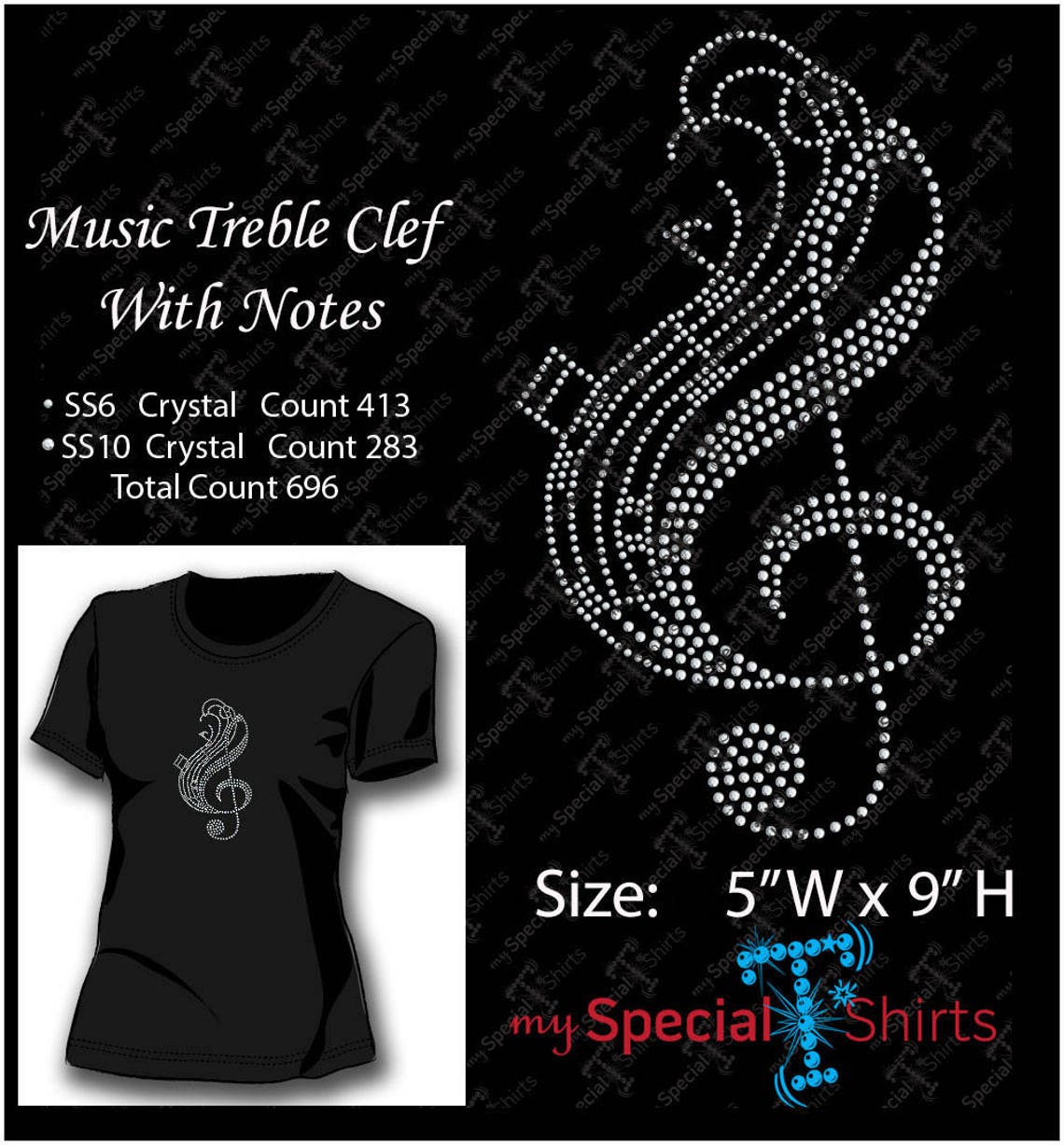 Music Treble Clef With Notes SVG Instant Download Vector Design, Music ...