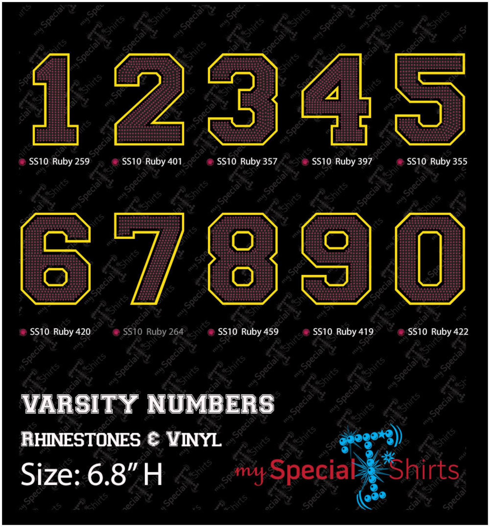 Varsity Numbers SVG Instant Download Rhinestone Design | Etsy
