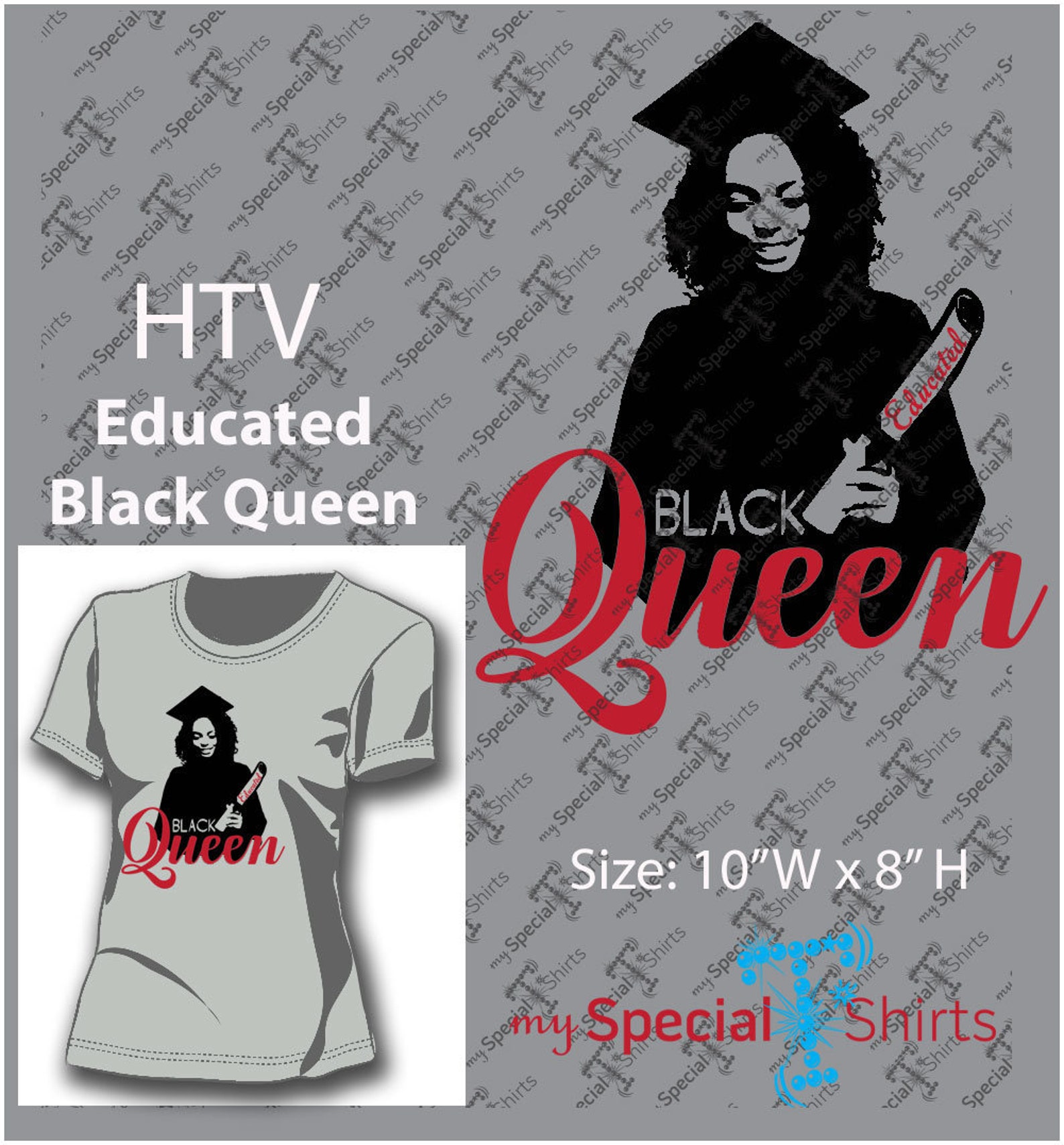 Educated Black Queen SVG Instant Download Design, GRADUATION Queen ...