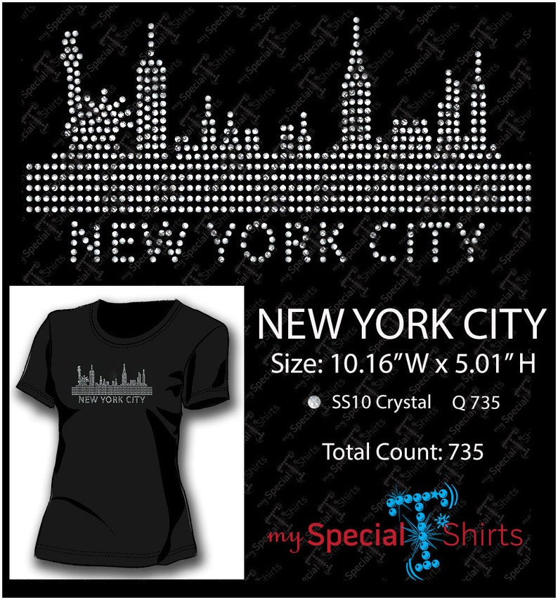 New York City Skyline SS10 SVG Instant Download Rhinestone - Etsy