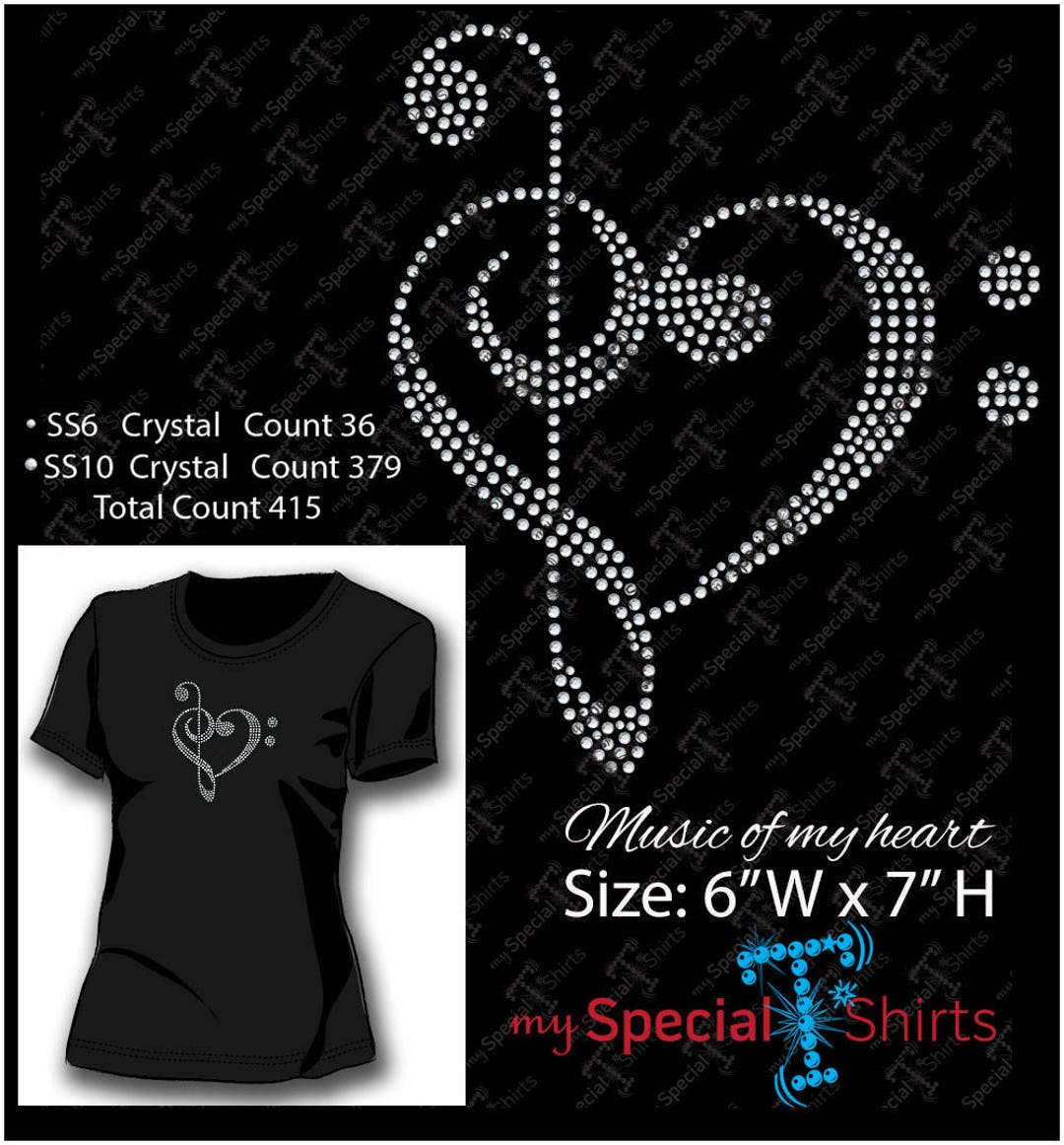 Music Heart G Clef and F Clef SVG Instant Download Rhinestone Design ...
