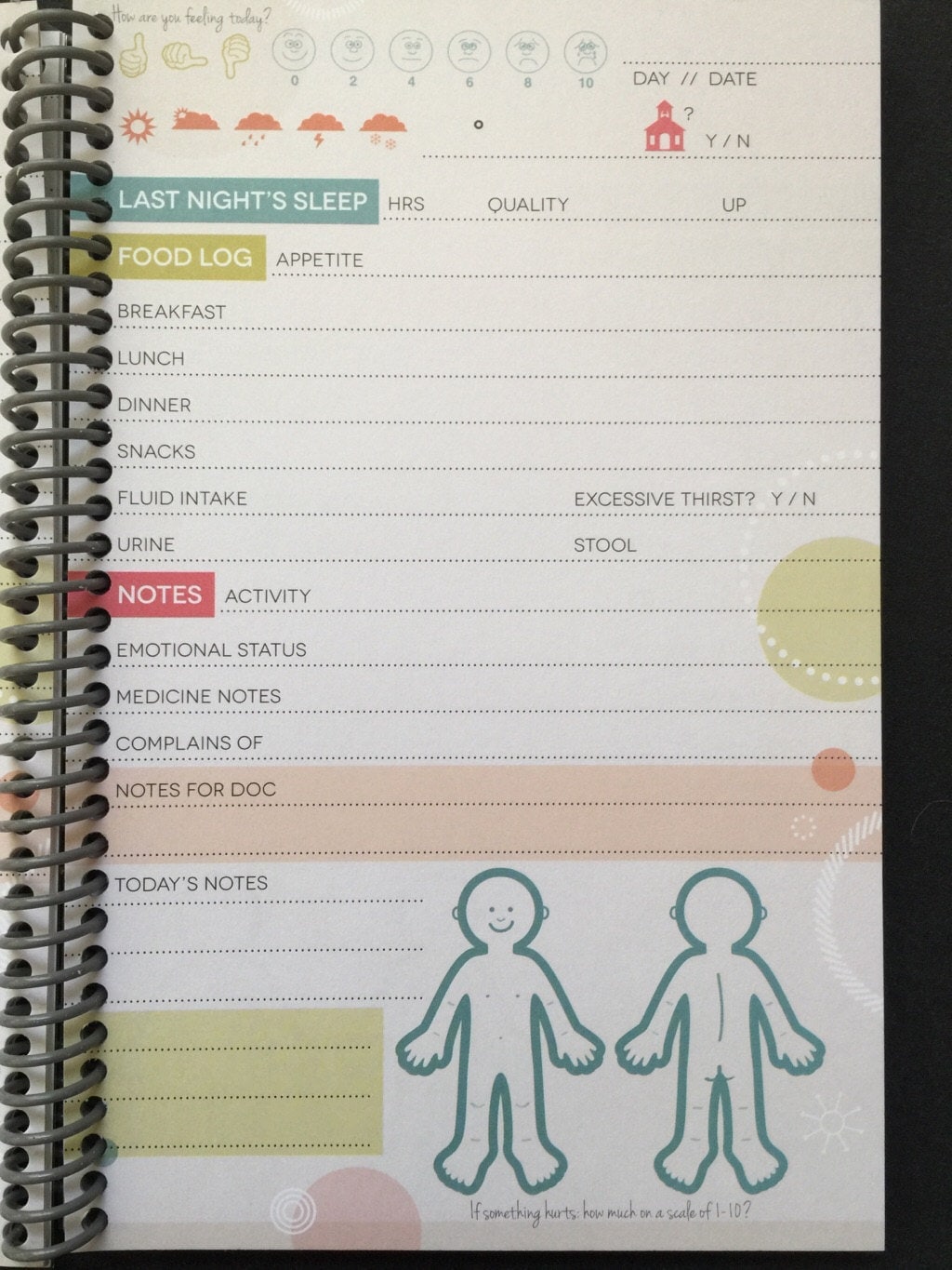 Body Check Journal Kid's Medical Tracking Health Journal - Etsy